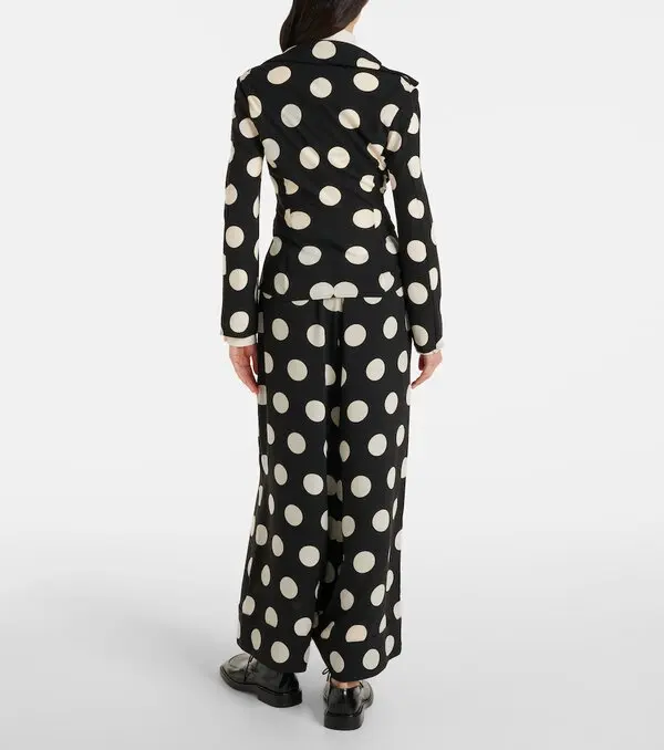 Junya Watanabe Polka-dot Wide-leg Pants - Black
