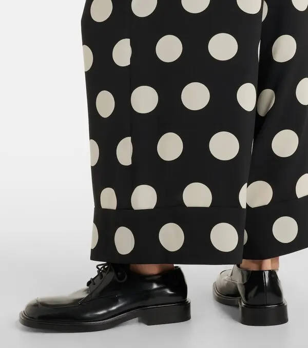 Junya Watanabe Polka-dot Wide-leg Pants - Black