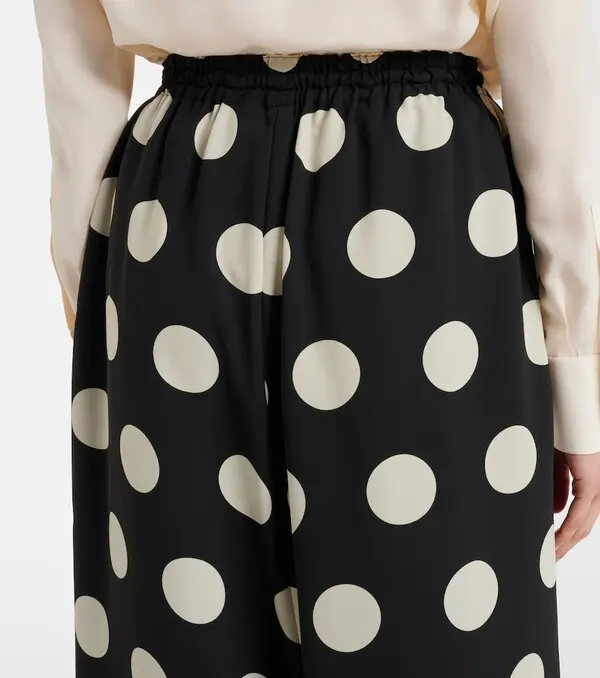 Junya Watanabe Polka-dot Wide-leg Pants - Black