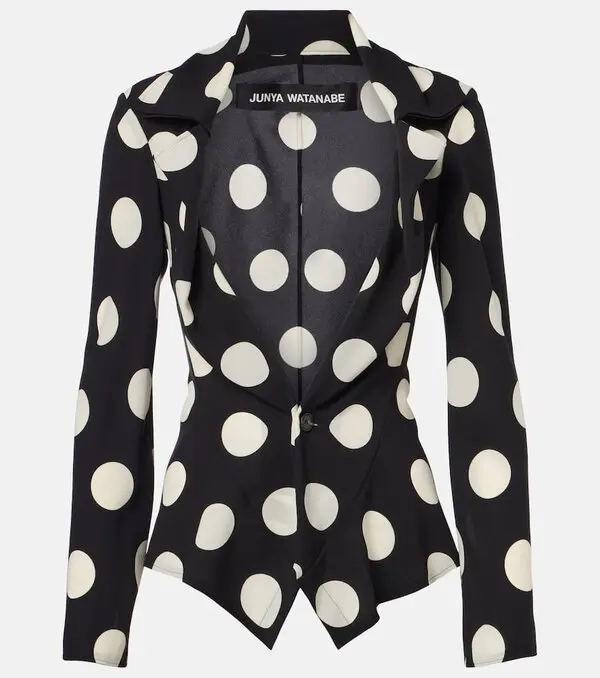 Junya Watanabe Polka-dot Georgette Blazer - Black
