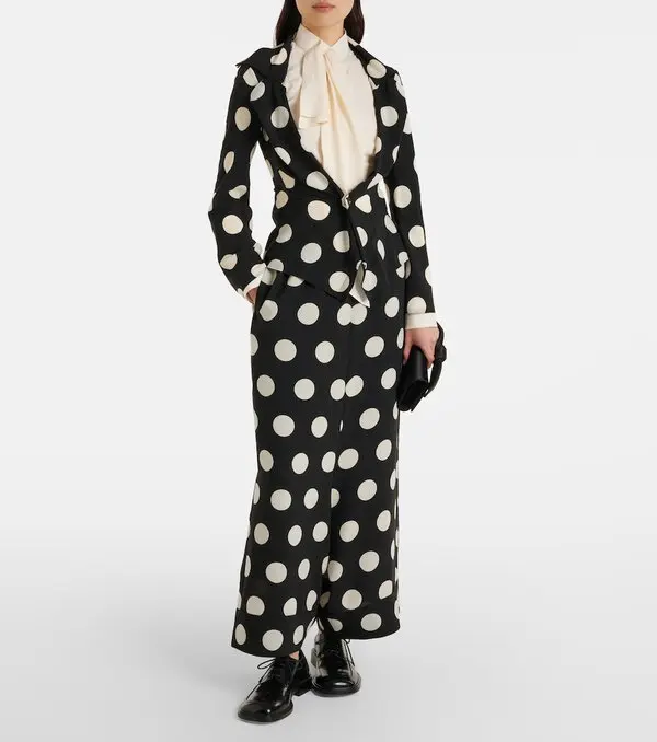 Junya Watanabe Polka-dot Georgette Blazer - Black