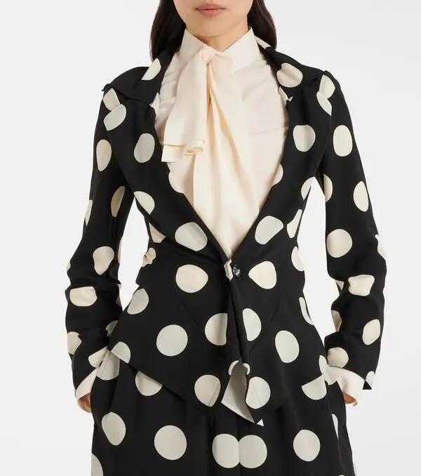 Junya Watanabe Polka-dot Georgette Blazer - Black