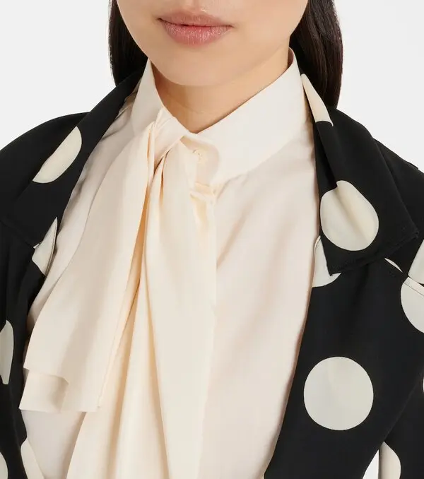 Junya Watanabe Polka-dot Georgette Blazer - Black