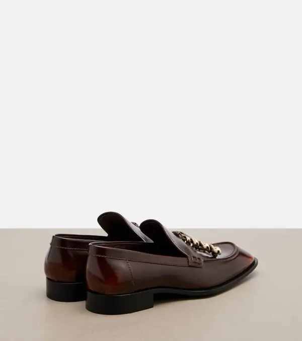Loewe Embellished Leather Loafers
