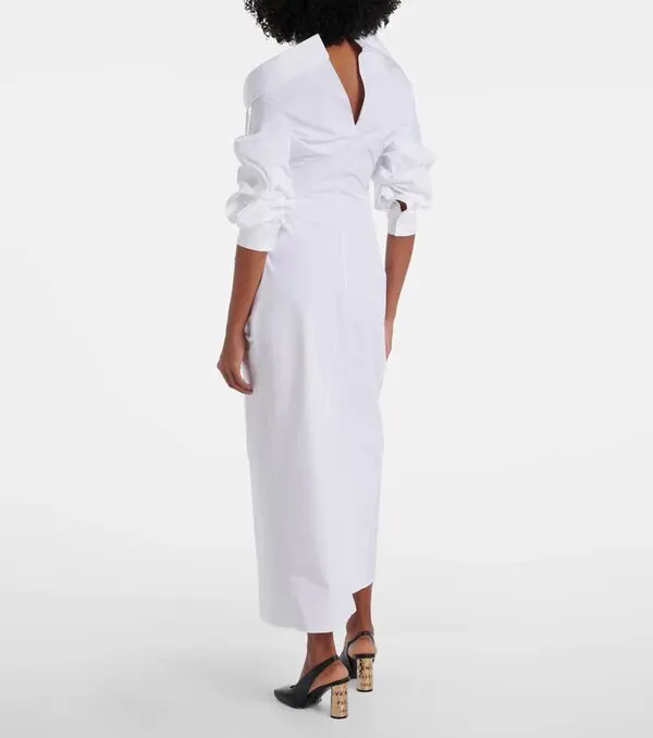 Givenchy Draped Cotton Poplin Shirt Dress