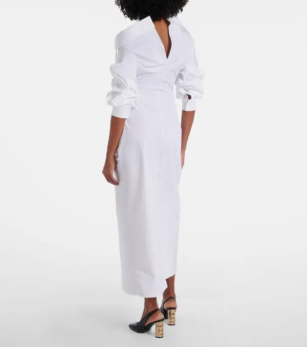 Givenchy Draped Cotton Poplin Shirt Dress