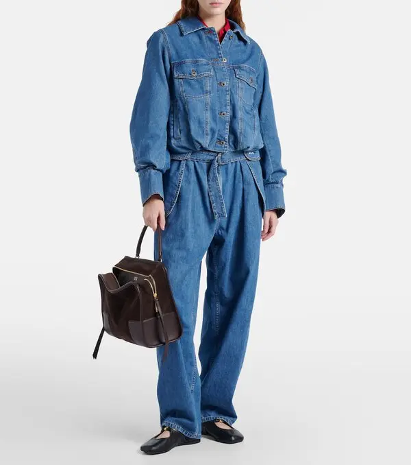 Loewe Gathered Denim Jacket - Blue
