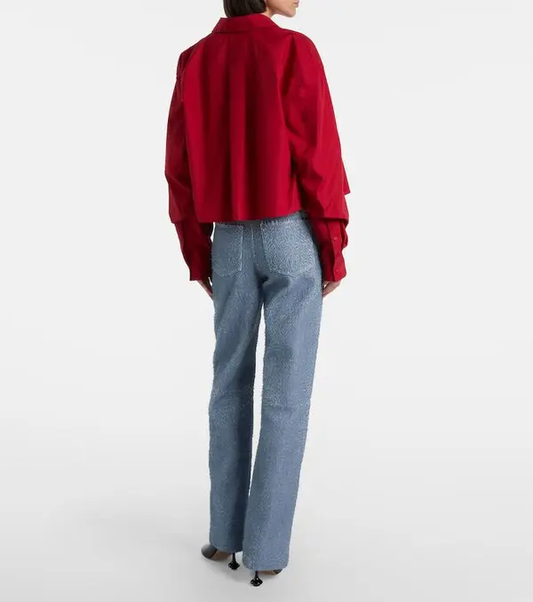 Loewe Trompe L'oeil Leather Straight Leg Pants
