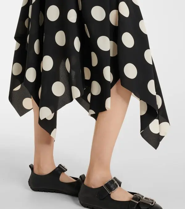 Junya Watanabe Lace-trimmed Polka-dot Midi Dress - Black