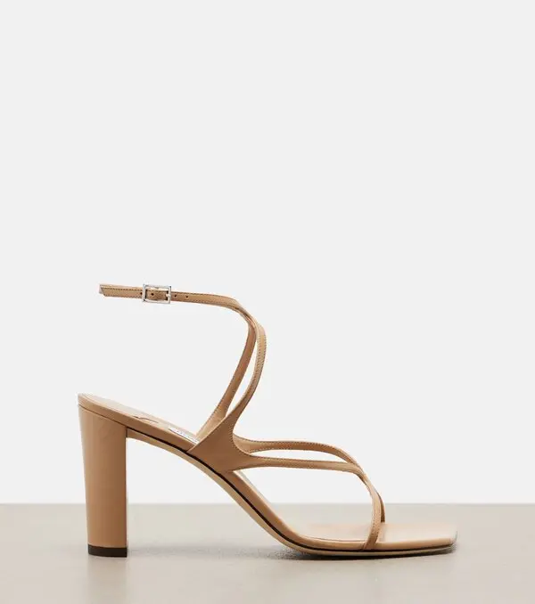 JIMMY CHOO Azie Leather Sandals - Beige