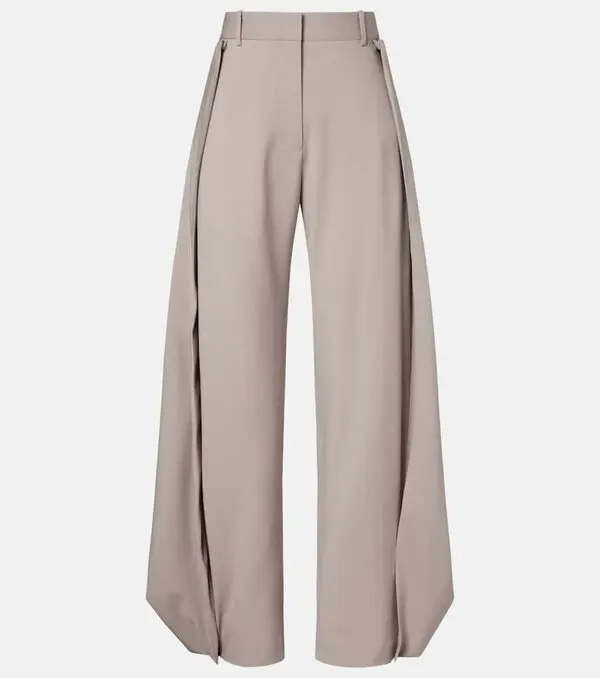 Loewe Draped Wool Wide-leg Pants