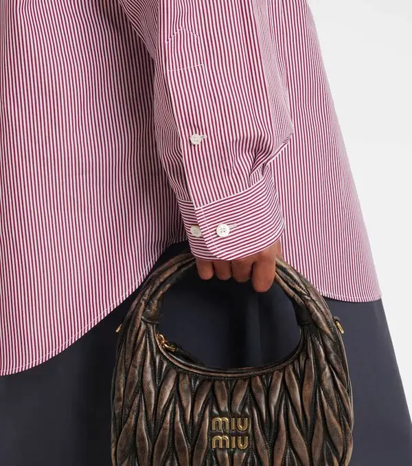 Miu Miu Striped Oversized Cotton Shirt - Red