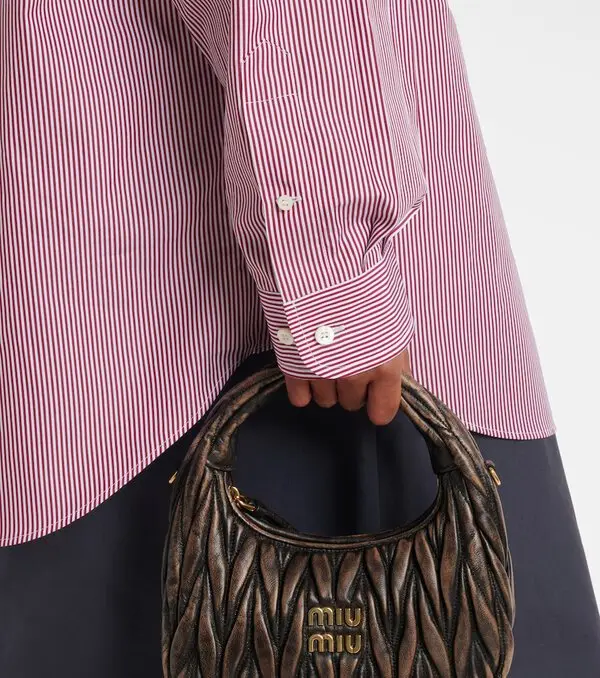 Miu Miu Striped Oversized Cotton Shirt - Red