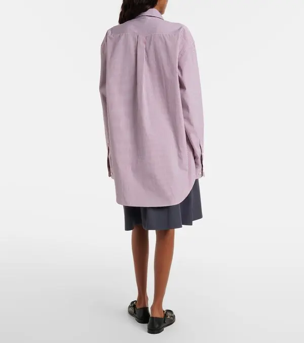 Miu Miu Striped Oversized Cotton Shirt - Red