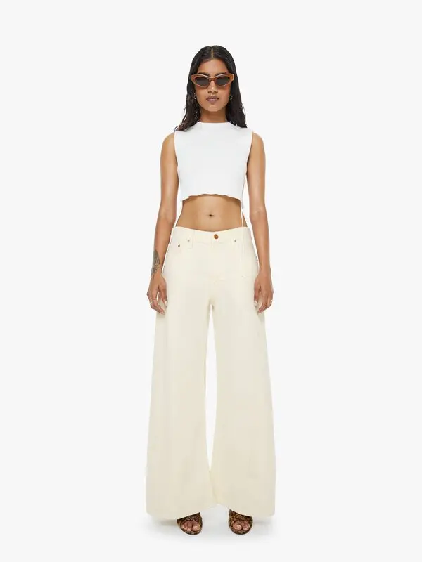 MOTHER Petite Wide Leg Jeans - White