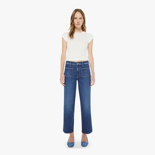 MOTHER The Patch Pocket Mid Rise Maven Ankle Cocktail Hour Jeans - Blue