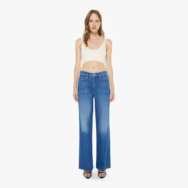 MOTHER The Mid Rise Maven Skimp Big Tipper Pants - Blue