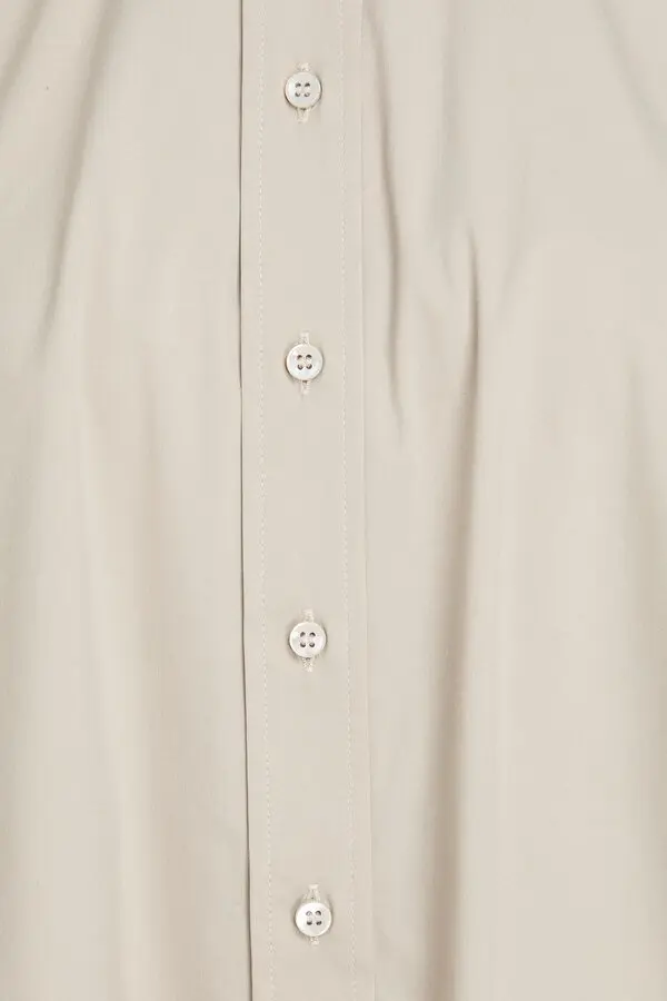 Brunello Cucinelli Embellished Cotton-blend Poplin Shirt - Beige