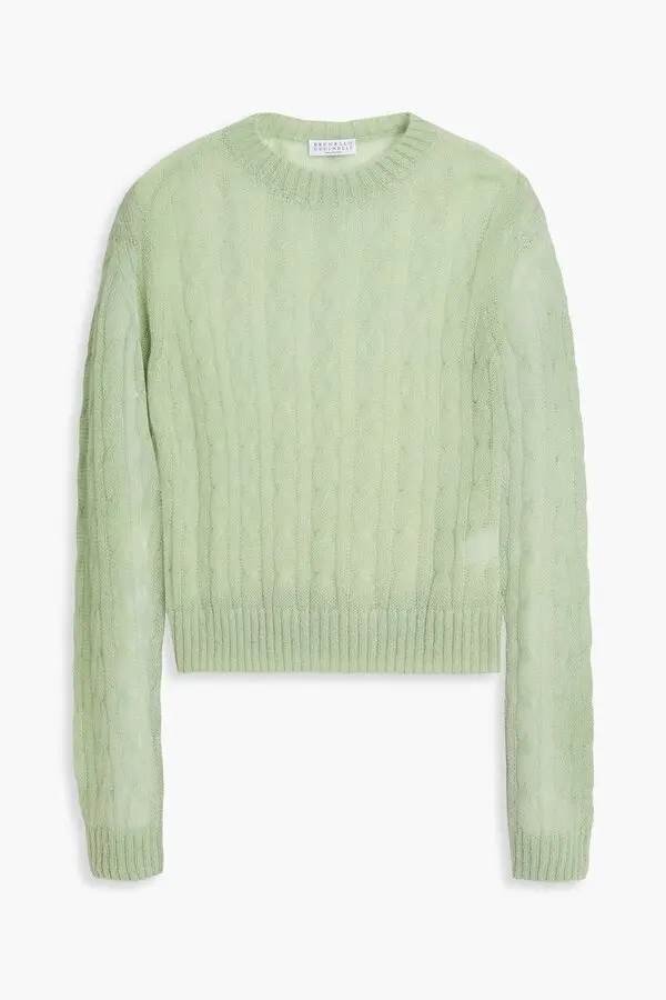 Brunello Cucinelli Cable-knit Mohair-blend Sweater
