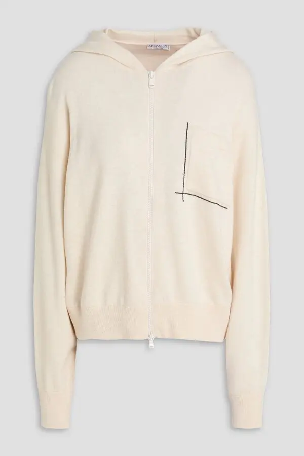 Brunello Cucinelli Wool, Cashmere And Silk-blend Hoodie
