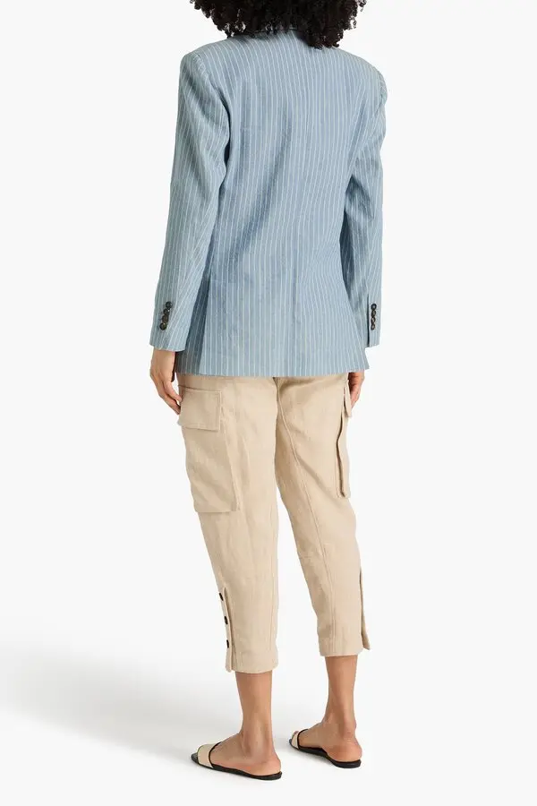 Brunello Cucinelli Striped Linen-blend Blazer