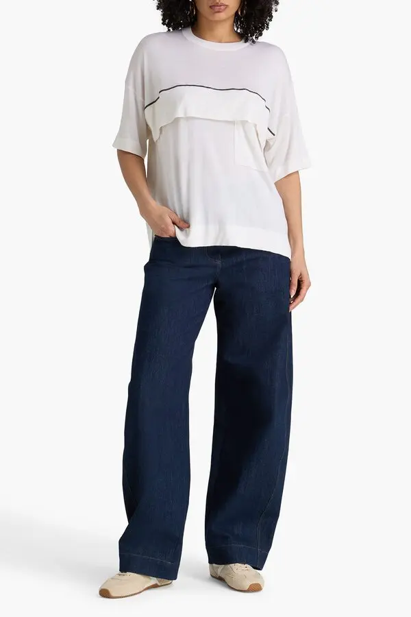 Brunello Cucinelli Layered Bead-embellished Top