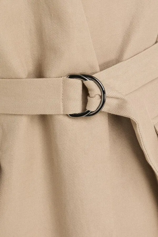 Brunello Cucinelli Belted Cotton And Linen-blend Twill Vest - Beige