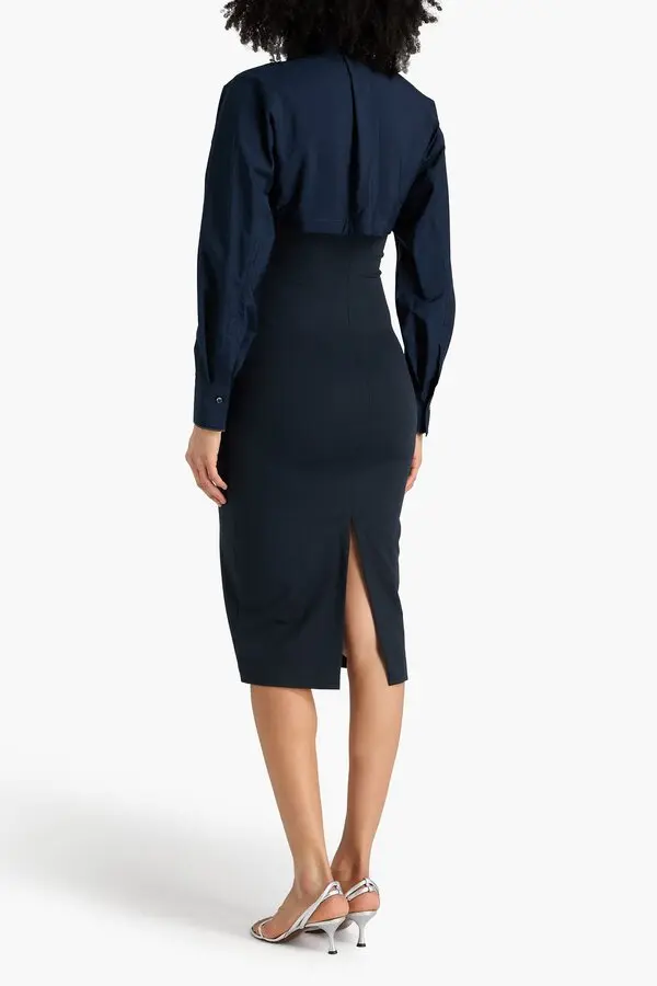 Brunello Cucinelli Cotton-poplin And Jersey Shirt Dress