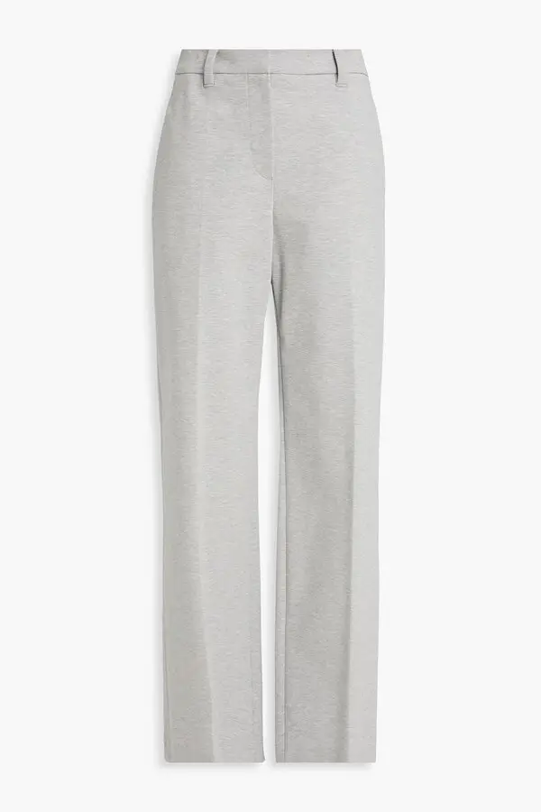 Brunello Cucinelli Cotton-blend Jersey Wide-leg Pants - Light Gray