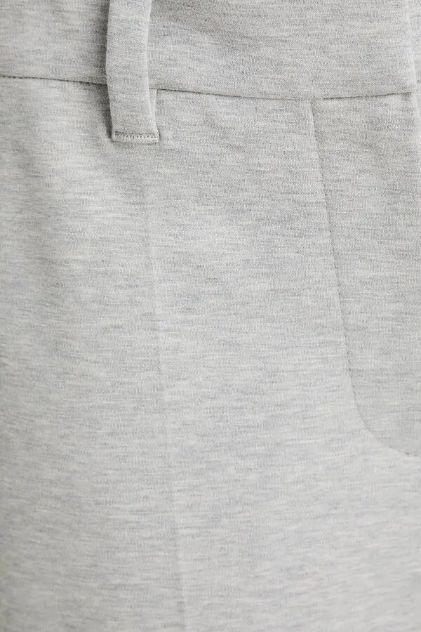 Brunello Cucinelli Cotton-blend Jersey Wide-leg Pants - Light Gray