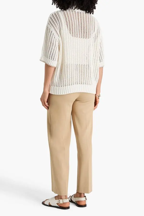 Brunello Cucinelli Ribbed Cotton Turtleneck Sweater - White