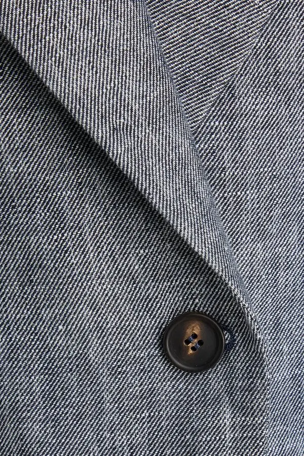 Brunello Cucinelli Hemp And Linen-blend Blazer - Navy