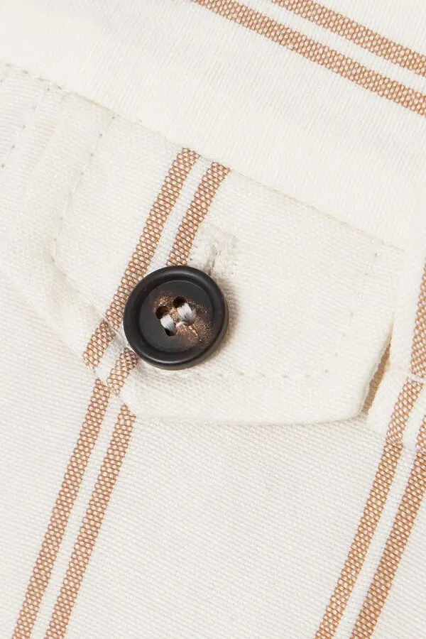 Brunello Cucinelli Pinstriped Linen And Cotton-blend High-rise Tailored Shorts
