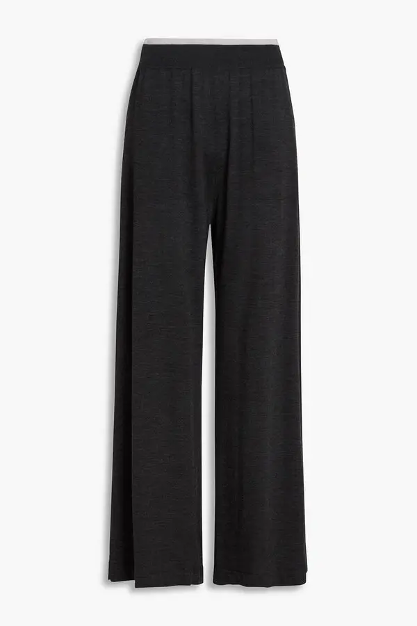 Brunello Cucinelli Wool And Cashmereblend Wideleg Pants - Charcoal