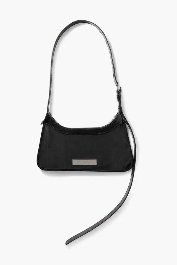 Acne Studios Embellished Patent Leathertrimmed Mesh Shoulder Bag - Black