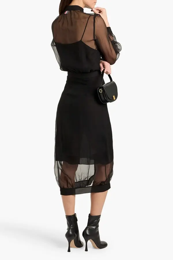 Thom Browne Silk-crepon Midi Dress