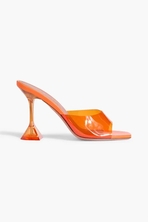 Amina Muaddi Lupita 95 Pvc Mules - Bright Orange