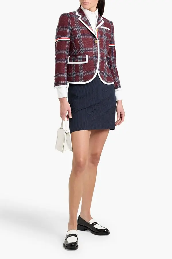 Thom Browne Striped Wool-seersucker Mini Skirt