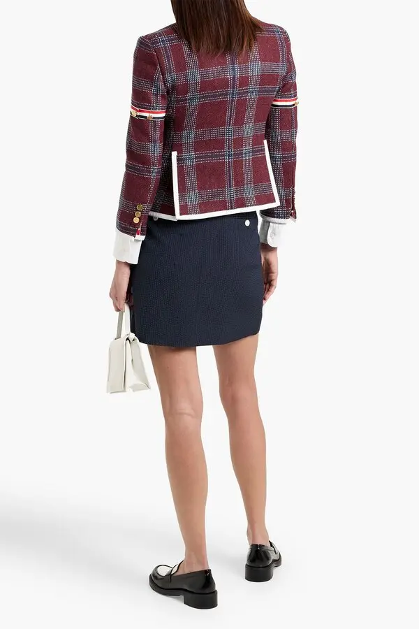 Thom Browne Striped Wool-seersucker Mini Skirt