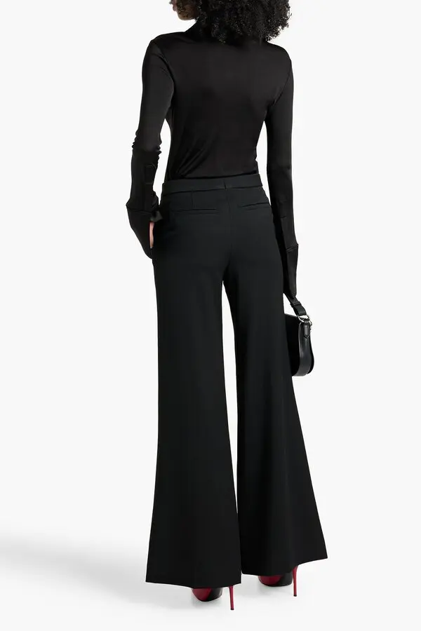 Victoria Beckham Crepe Flared Pants - Black