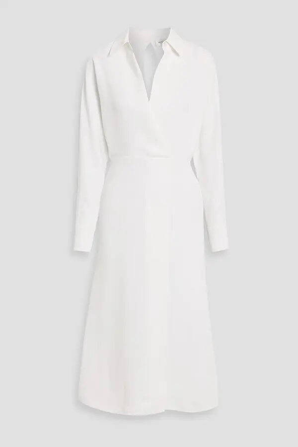 Victoria Beckham Wrap-effect Crepe Midi Dress - White