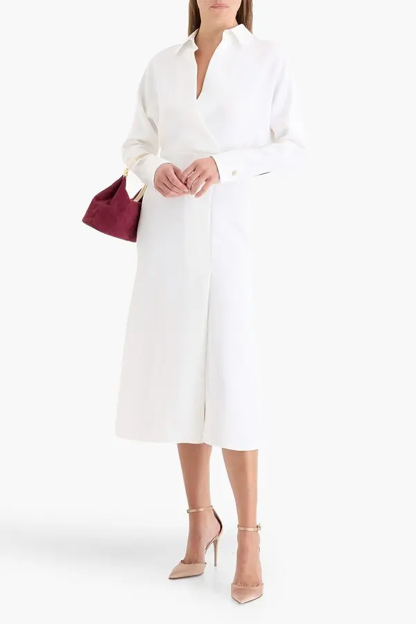 Victoria Beckham Wrap-effect Crepe Midi Dress