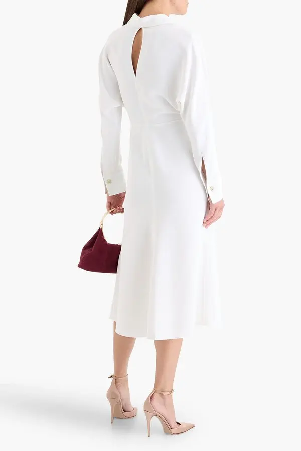 Victoria Beckham Wrap-effect Crepe Midi Dress