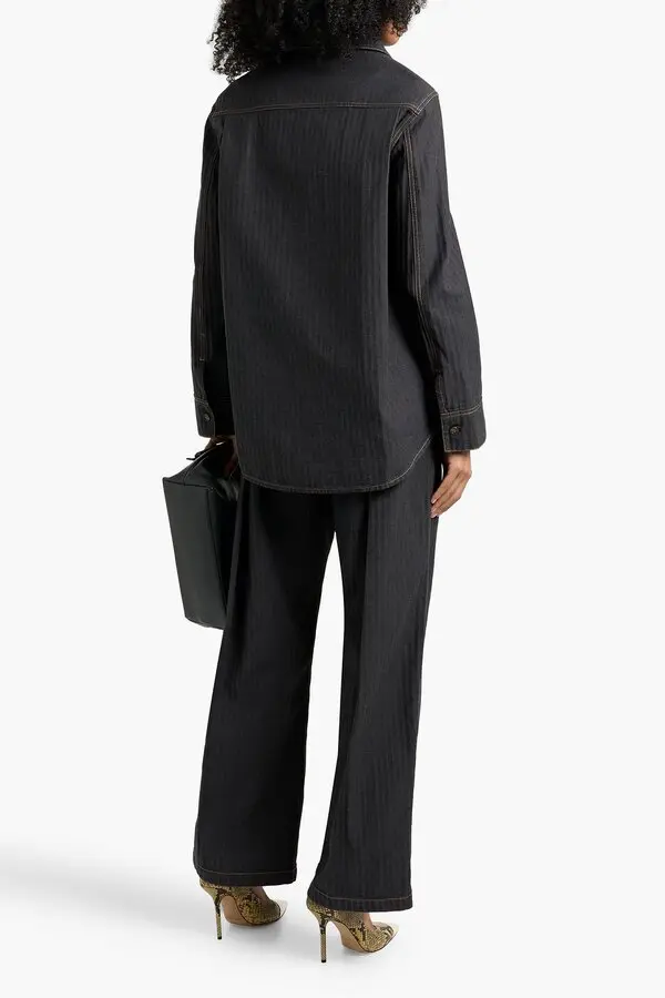Victoria Beckham Herringbone Denim Shirt