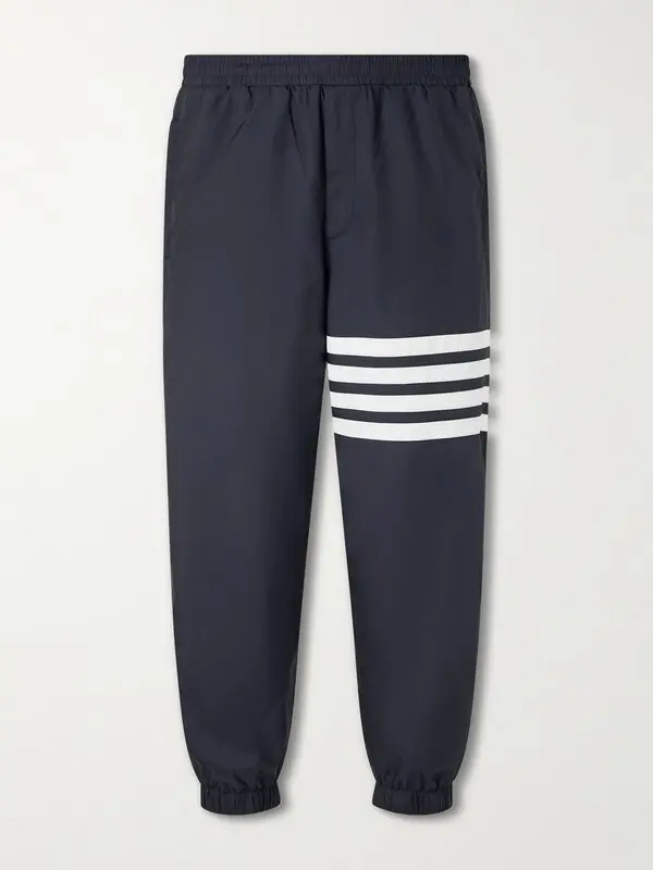 Thom Browne Tapered Striped Ripstop Sweatpants - Blue