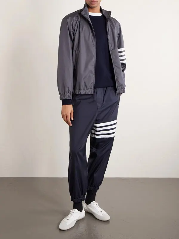 Thom Browne Tapered Striped Ripstop Sweatpants - Blue