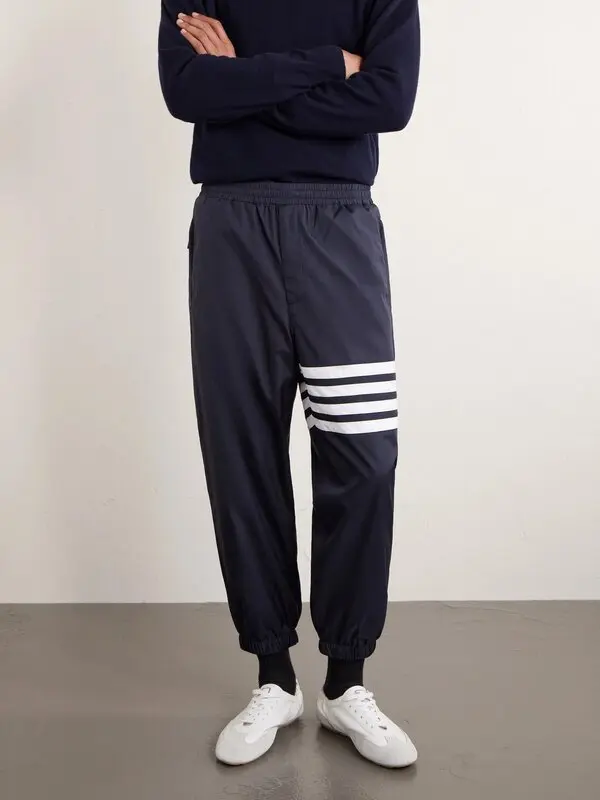 Thom Browne Tapered Striped Ripstop Sweatpants - Blue