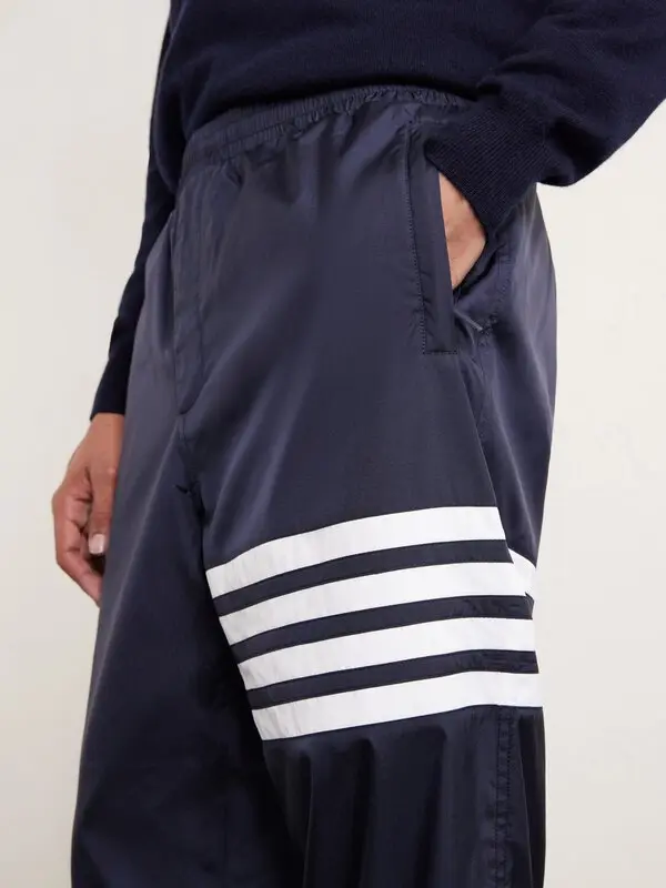Thom Browne Tapered Striped Ripstop Sweatpants - Blue