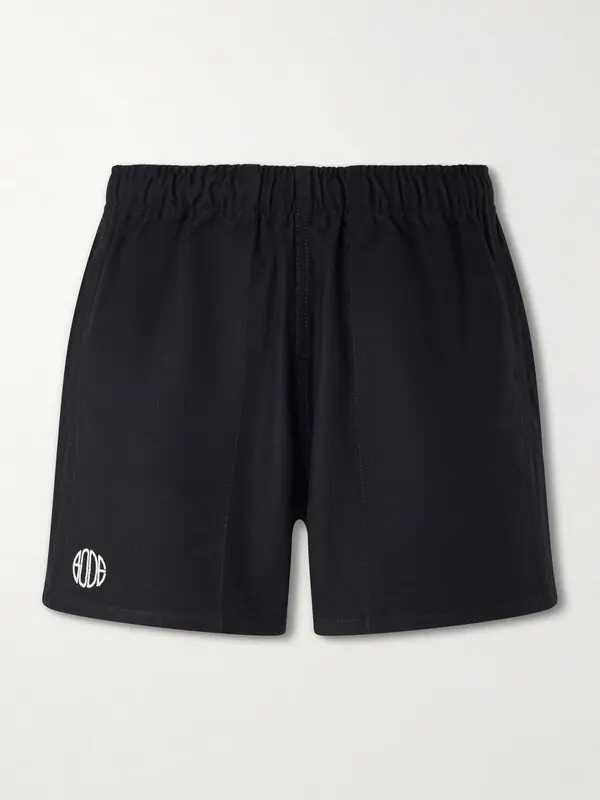 BODE Field Straight-leg Cotton-twill Shorts - Black