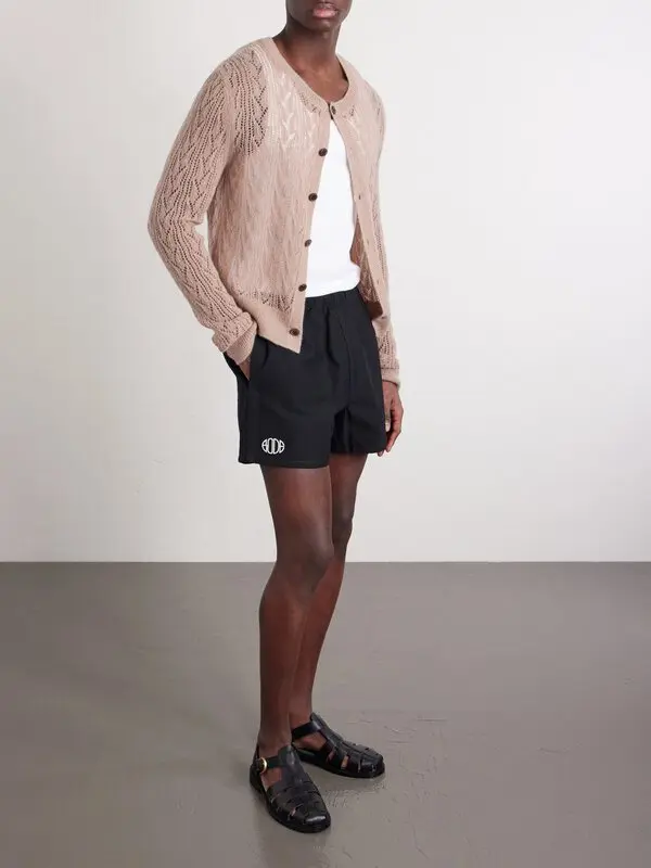 BODE Field Straight-leg Cotton-twill Shorts - Black